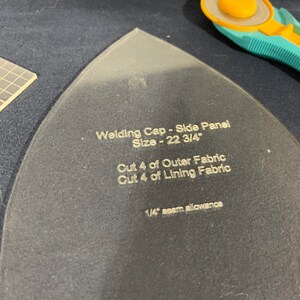 4 Panel Welders Cap Pattern/template-acrylic Design-1/4' Seam Allowance - Etsy