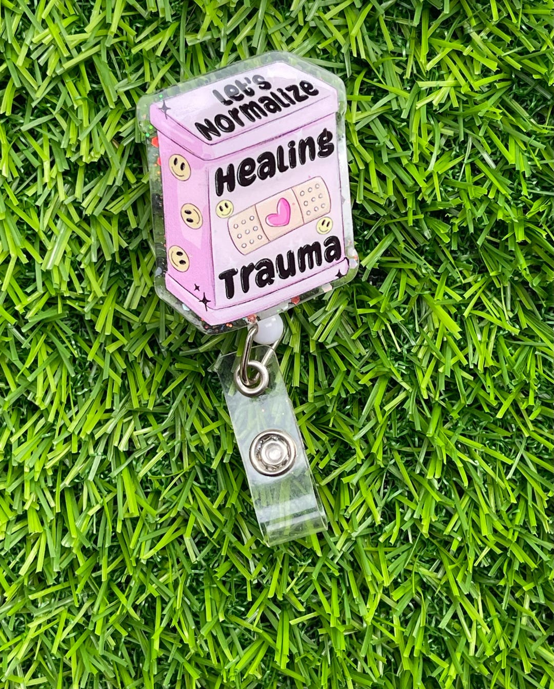 Normalize Healing Trauma Badge Reel: Acrylic Topper, Nurse Accessory - Etsy