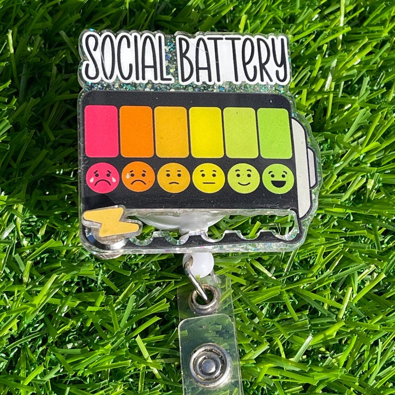 Social Battery Badge - Etsy