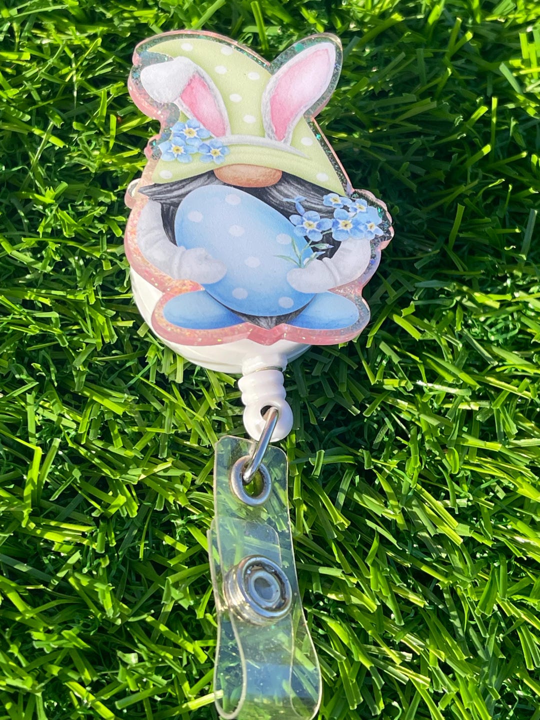 Easter Badge Reel, Easter Gnome Badge Reel, Custom Badge Reel ...