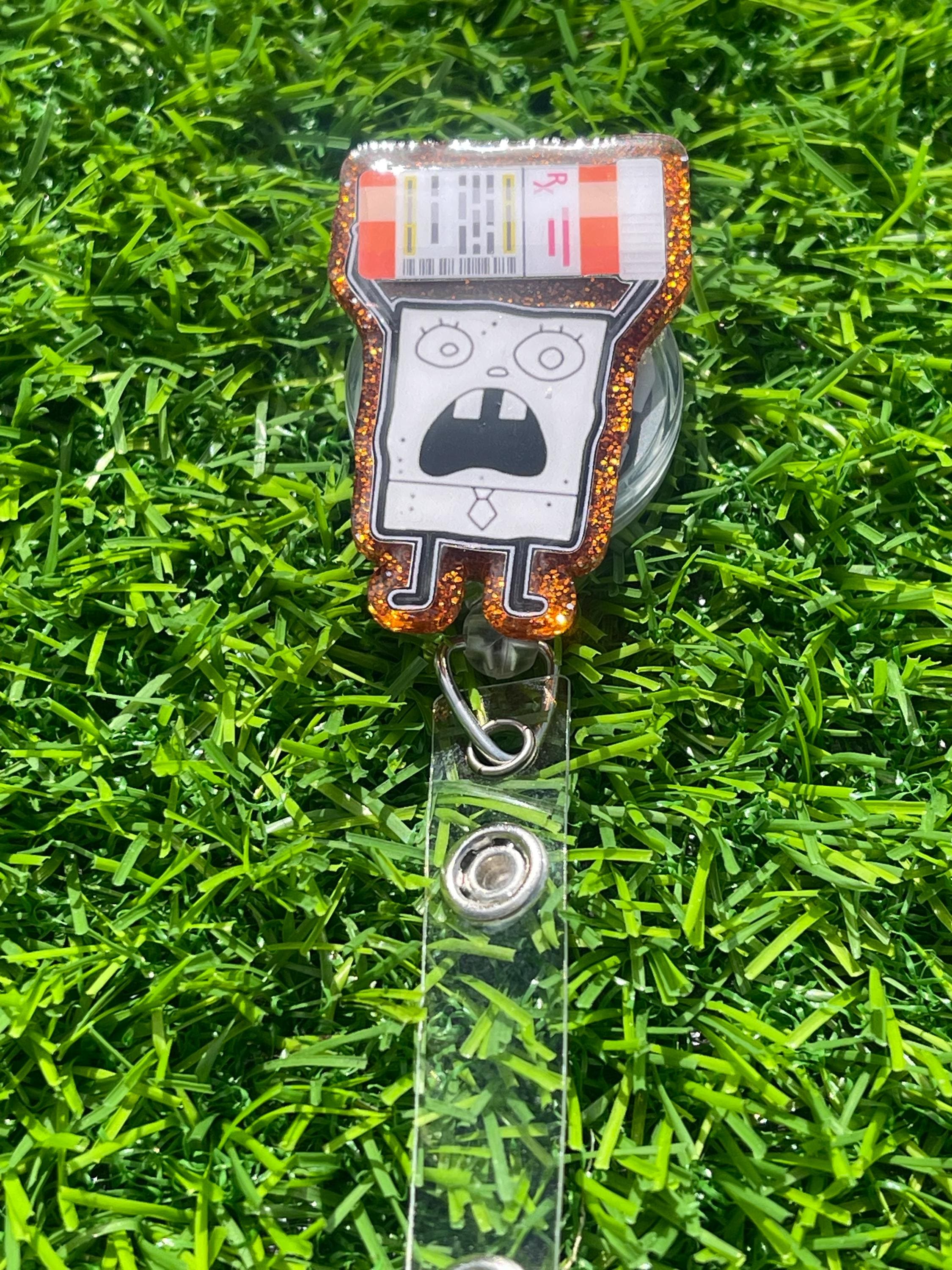 Funny 'me Hoy Minoy' Glitter Nurse Badge Reel: Doodlebob ID Clip|doodle ...