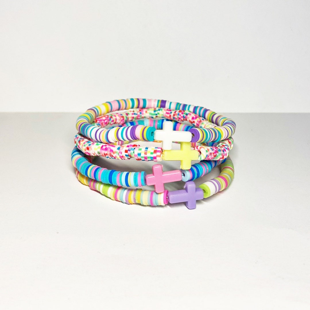 Cross Heishi Bead Anklets - Etsy