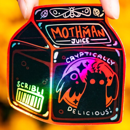 Mothman Juice Box Spooky Holographic Sticker - Etsy