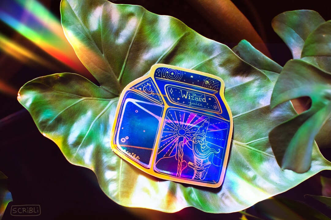 Wizard Juice Spooky Holographic Sticker - Etsy