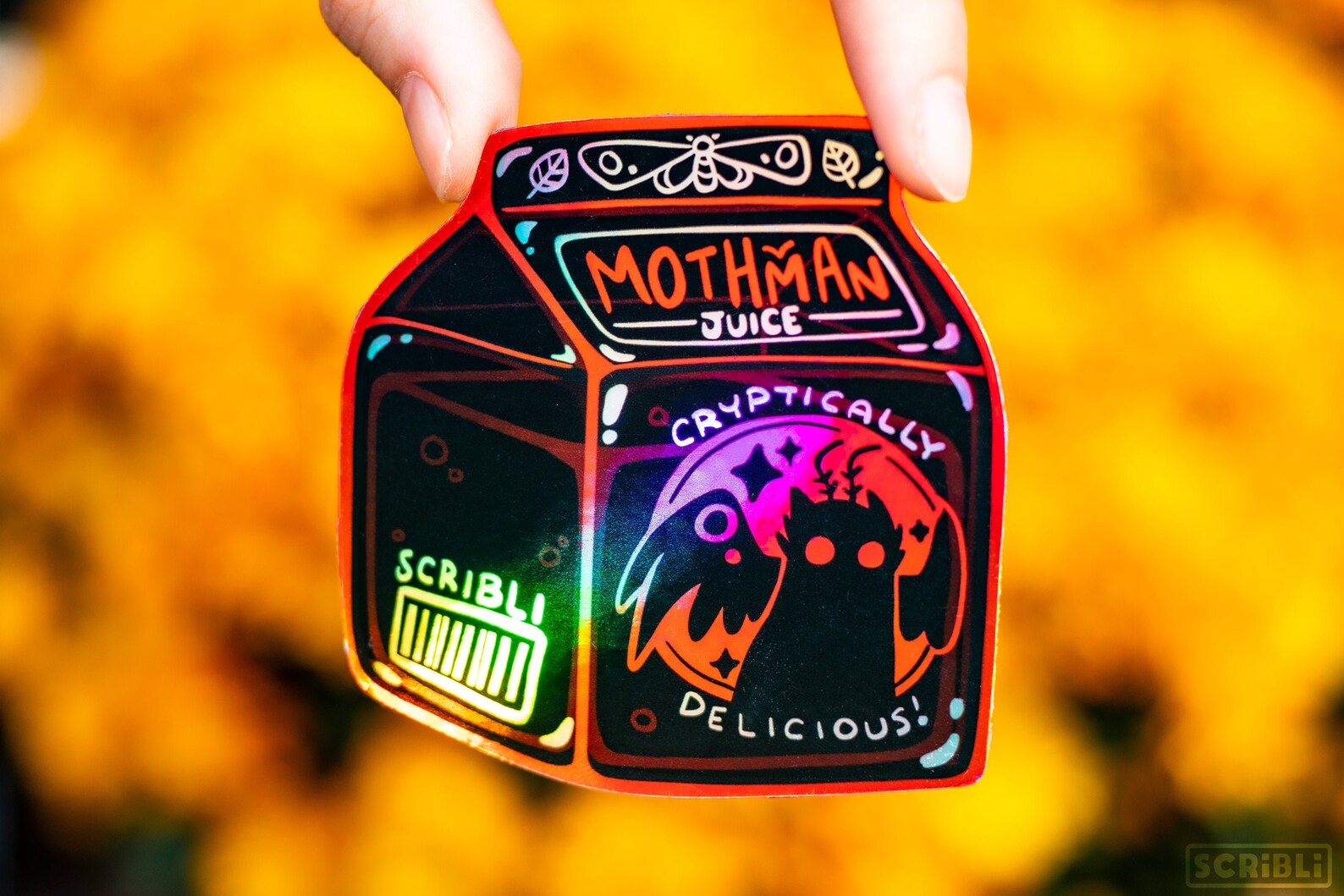 Mothman Juice Box Spooky Holographic Sticker - Etsy
