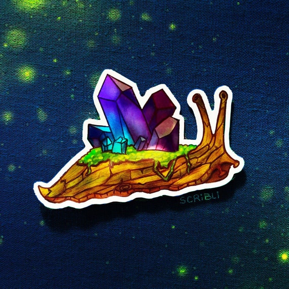 Crystal Moss Snail Holographic Sticker - Etsy
