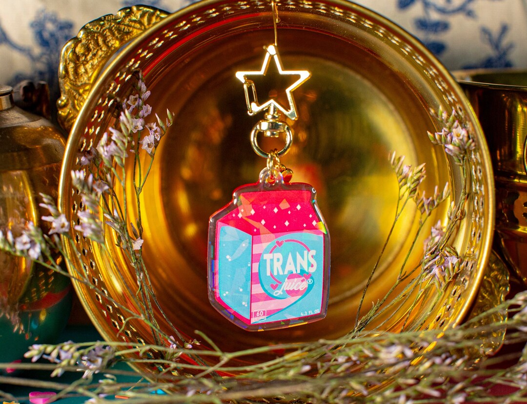 Trans Juice Holographic Epoxy Keychain - Etsy