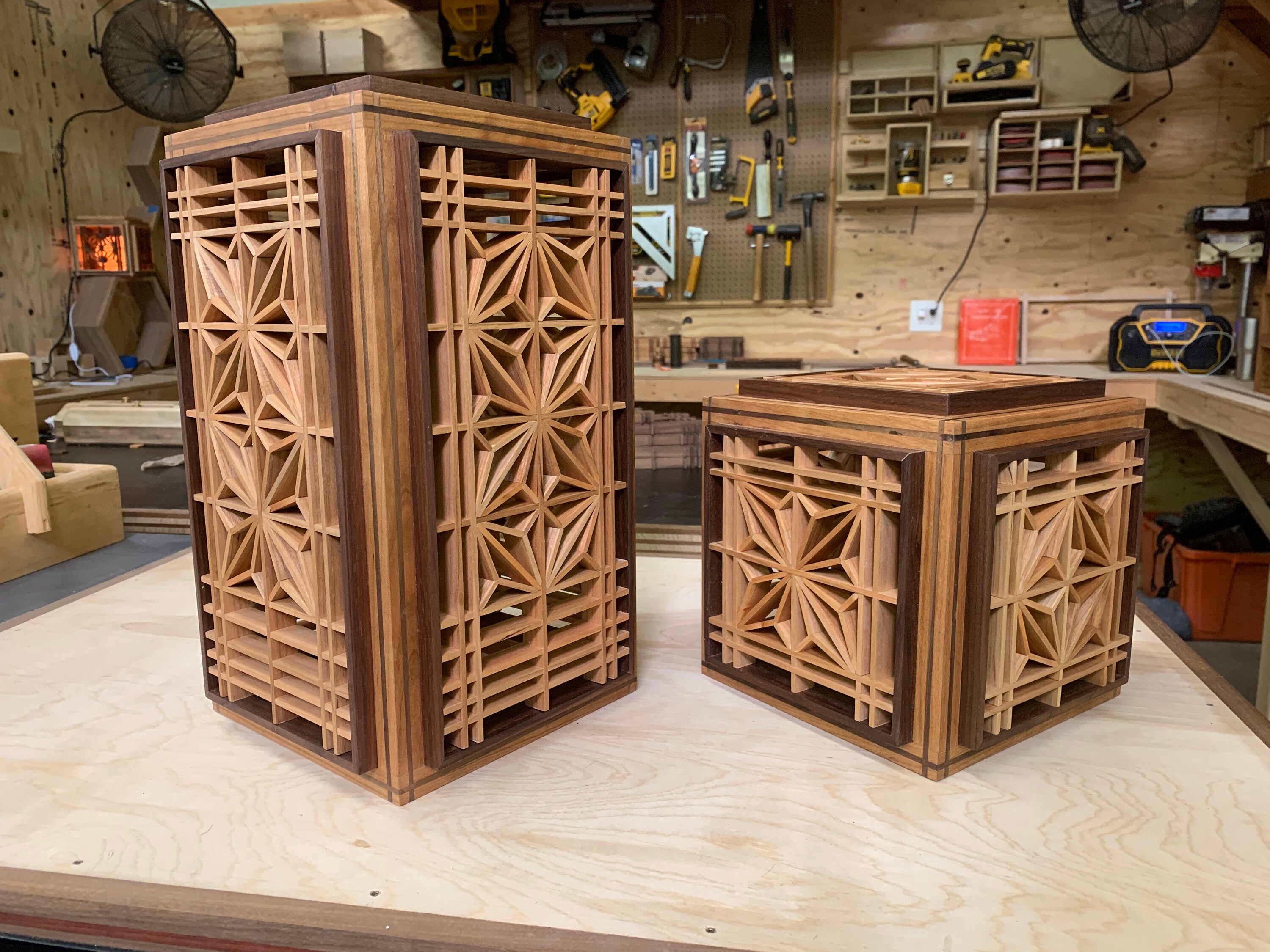 Kumiko Lamp Set (cherry & Walnut) - Etsy