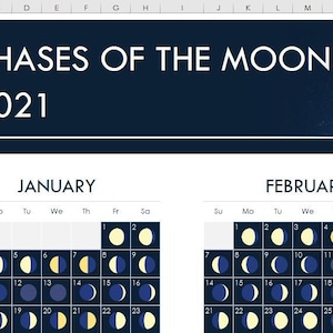 Phases of the Moon| Microsoft Excel Format | Digital | Editable ...