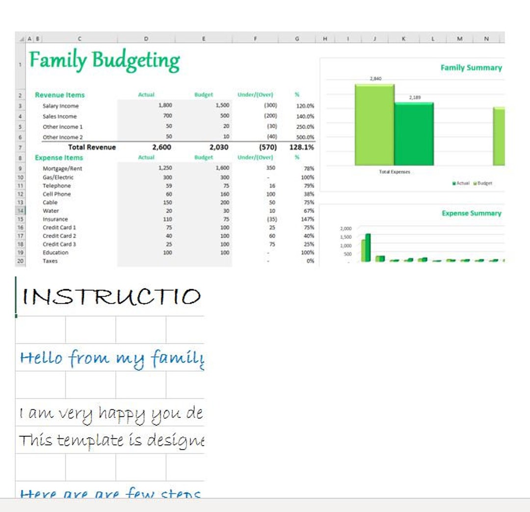 Family Budget Planner | Microsoft Excel + Google Sheets Format ...