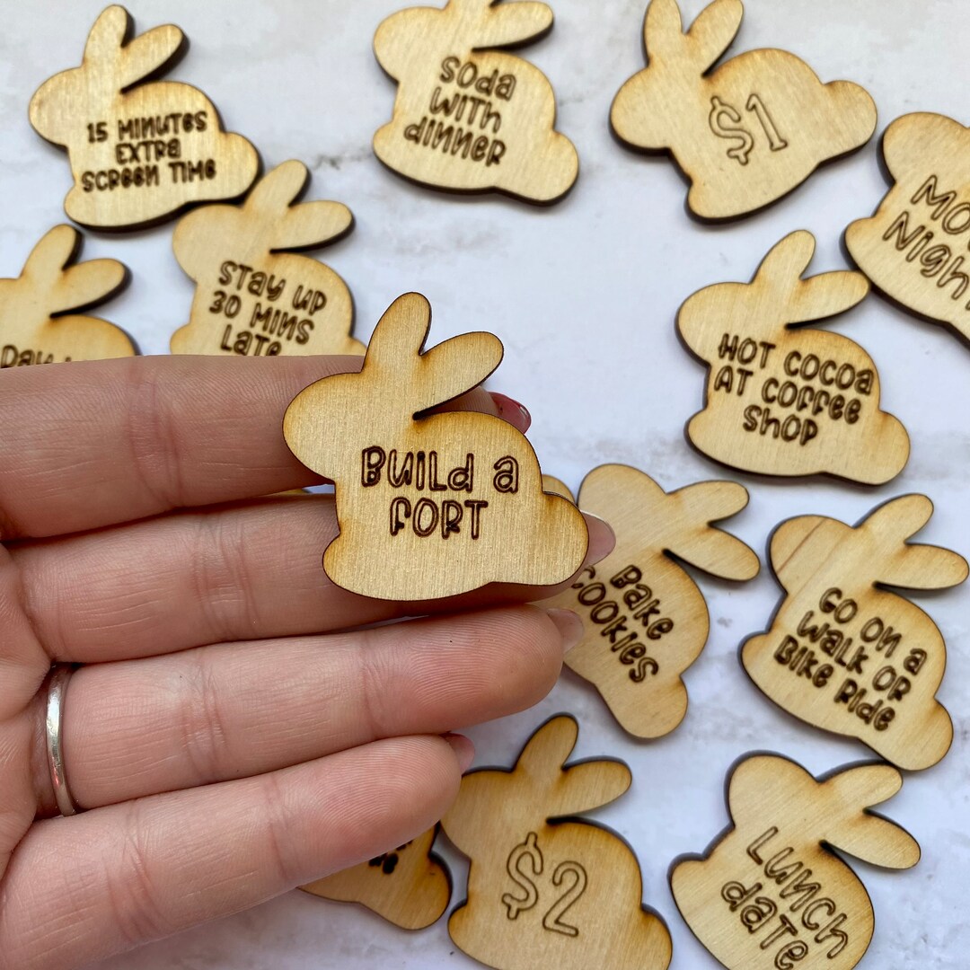 Easter Egg Tokens - Easter Egg Hunt Reward - Easter Hunt Tokens - Wood ...