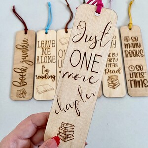 Engraved Wooden Bookmarks - Gift for Booklovers - One More Chapter ...