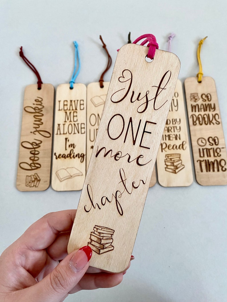 Engraved Wooden Bookmarks Gift for Booklovers One More - Etsy Canada