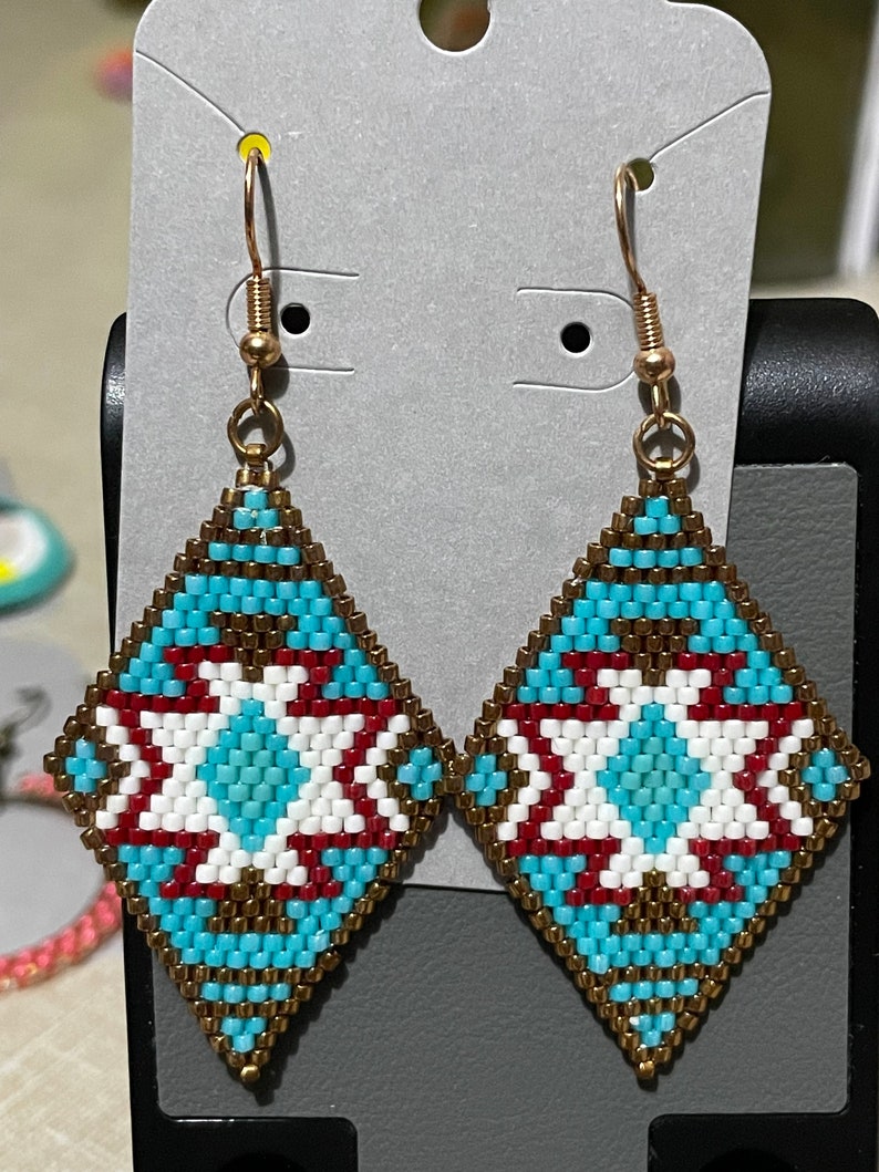 Native American Beaded Earrings - Etsy