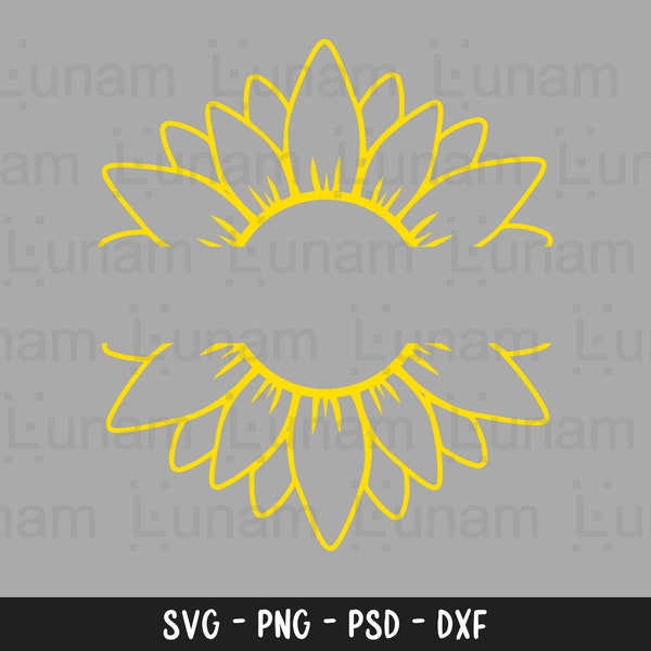 Half Sunflower Svg - Etsy