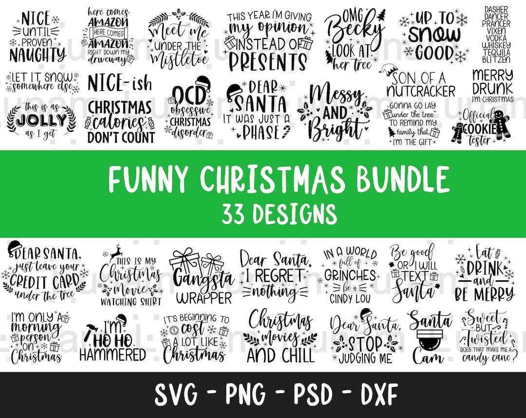 Funny Christmas SVG Bundle, Christmas Sign Svg , Merry Christmas Svg ...
