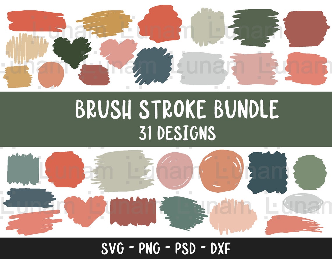 Paint Brush Stroke Svg Bundle Hand Drawn Brush Stroke Svg | Etsy