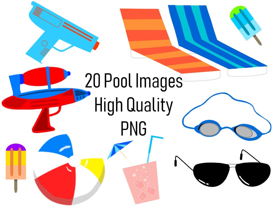 Pool Clipart,summer Clipart, Pool Party Clipart, Beach Clipart ...