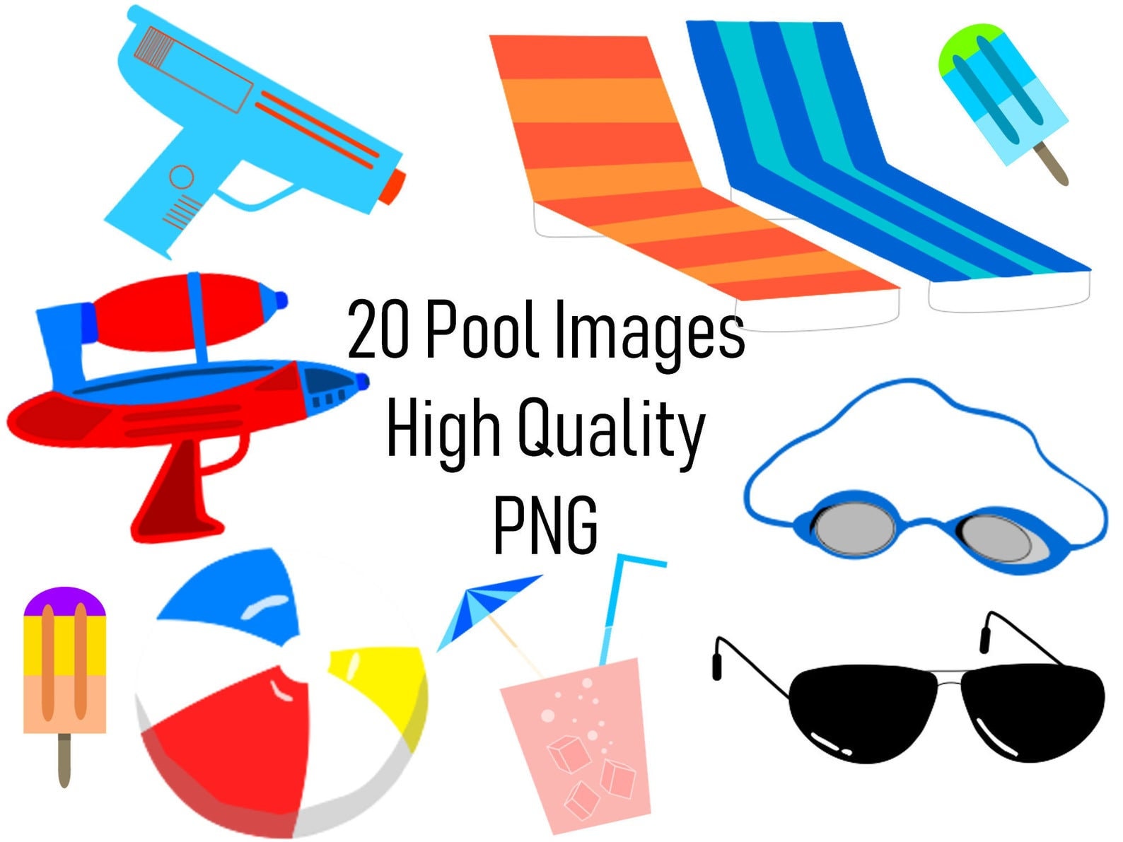 Pool clipartsummer clipart pool party clipart beach | Etsy