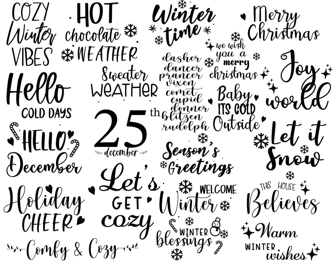 Winter SVG Bundle, Christmas Svg, Winter Svg, Santa SVG, Christmas ...