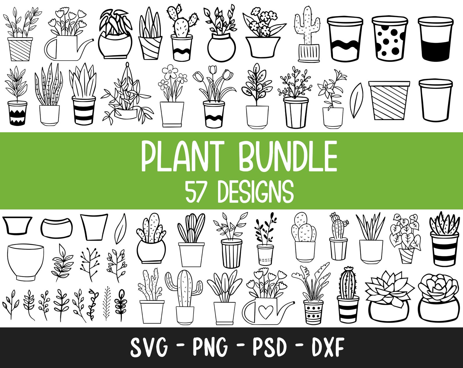 Plant Svg Bundle Potted Plant SVG Bundle Houseplant Svg - Etsy