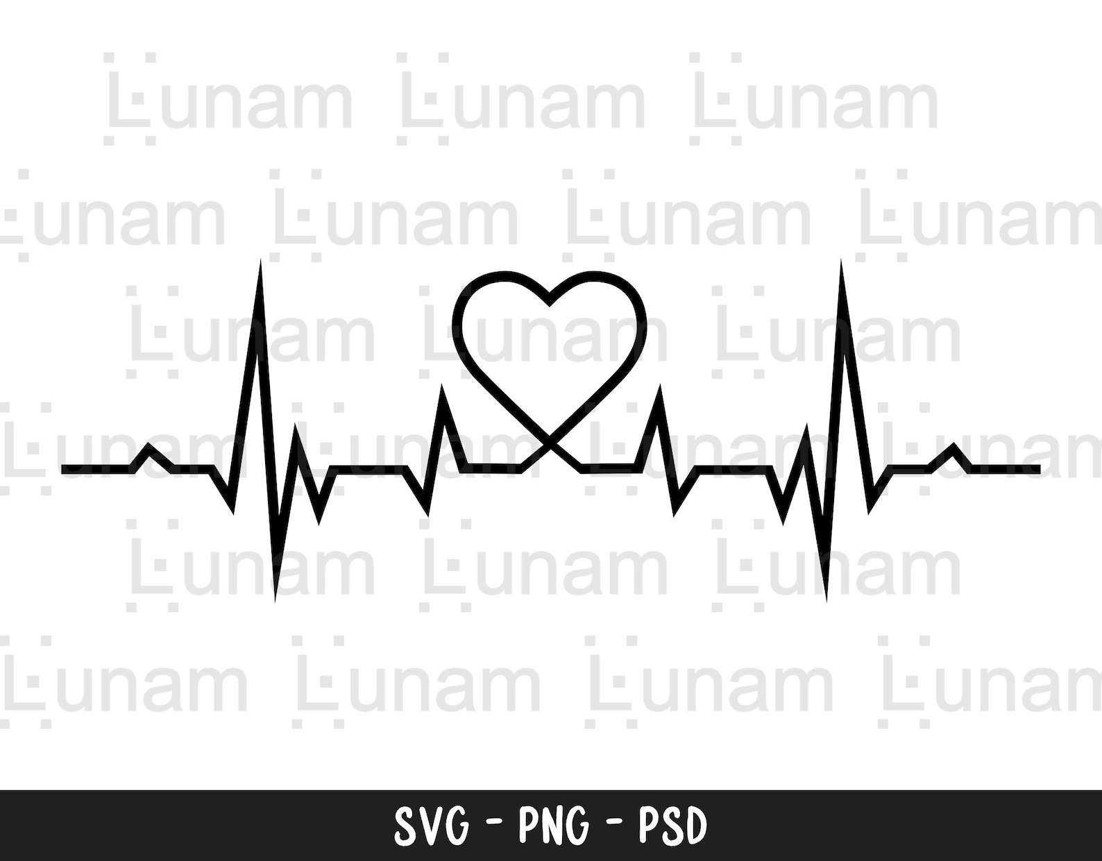Heart beat svg Ekg svg Heartbeat svg Heartbeat clipart | Etsy
