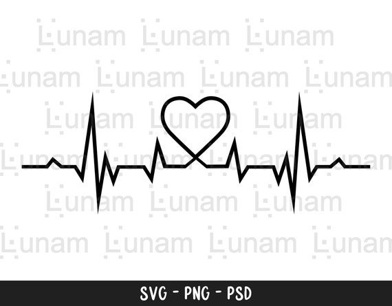 Heart Beat Svg Ekg Svg Heartbeat Svg Heartbeat Clipart Etsy