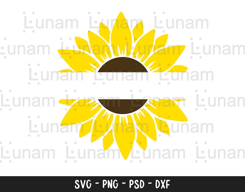 Sunflower SVG, Sunflower Monogram SVG, Flower Svg, Monogram Svg, Half ...