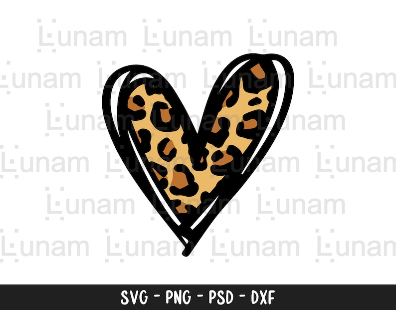 Leopard Heart Svg Leopard Print Svg Leopard Heart Cut File - Etsy