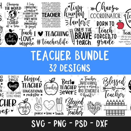Teacher Svg Bundle Teacher Quote Svg Teacher Svg School - Etsy