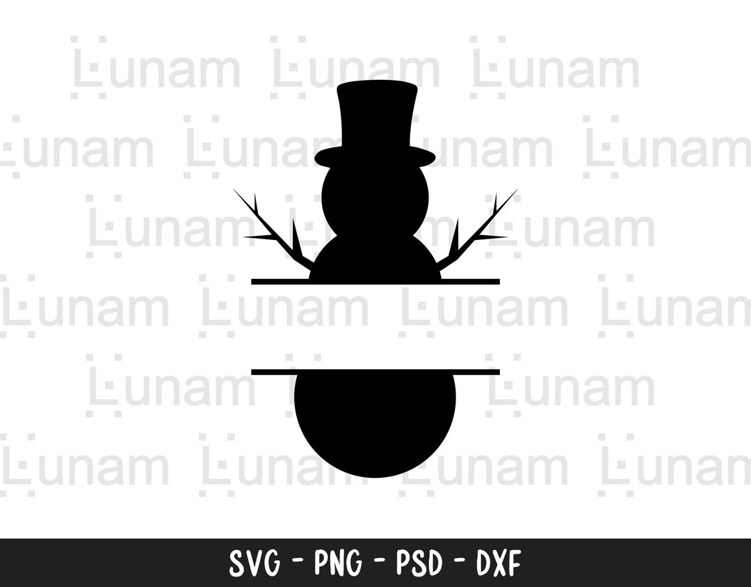 Snowman SVG, Split Name Frame SVG, Christmas SVG - Etsy