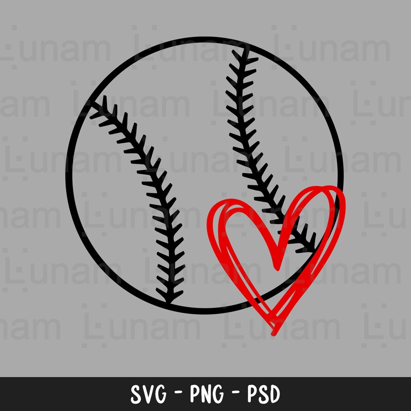 Baseball Heart - Etsy