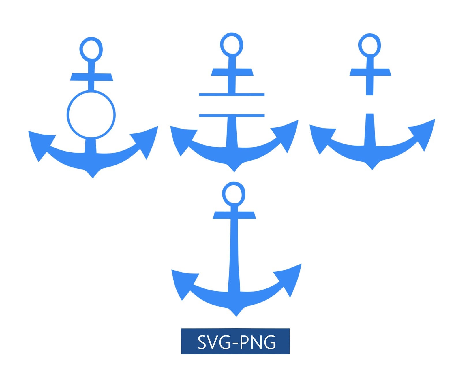 Anchor Svg anchor Monogram Svg Anchor Cricut File Split | Etsy