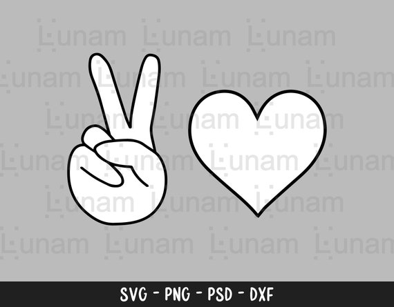 Peace Love Svg Peace Sign Svg Peace Hand Svg Heart Svg | Etsy