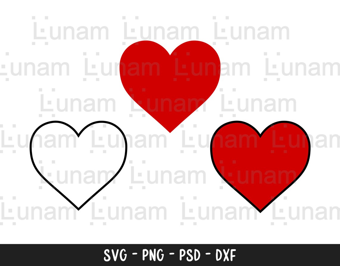 Heart Outline Svg, Heart Svg, Basic Heart Svg, Valentine's Day Heart ...