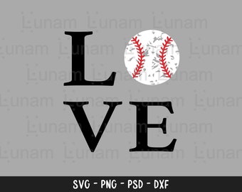 Love Baseball Svg, Baseball Heart Svg Files ,mom Svg, Softball Svg ...