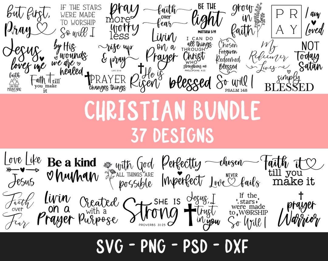Christian Bundle SVG, Scripture Bundle, Faith Bundle, Bible Verse ...