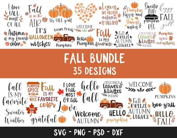 Fall SVG Fall SVG Bundle Autumn Svg Thanksgiving Svg Fall - Etsy