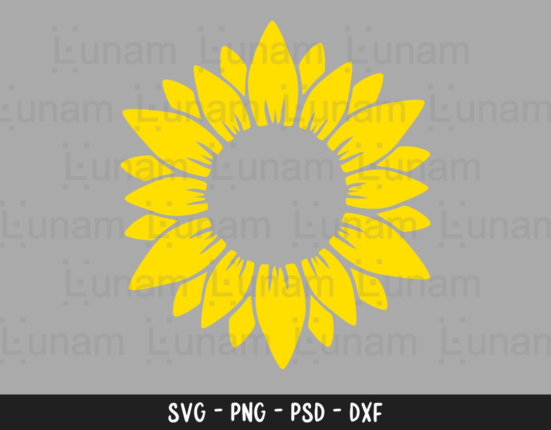 Sunflower SVG, Sunflower Monogram SVG, Flower Svg, Monogram Svg, Half ...