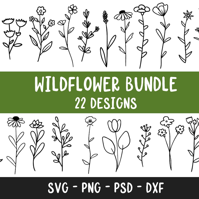Wildflower Svg - Etsy