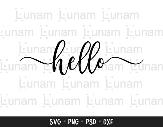 Hello SVG Hello PNG Hellow DXF Hello Cut File Hand - Etsy Australia