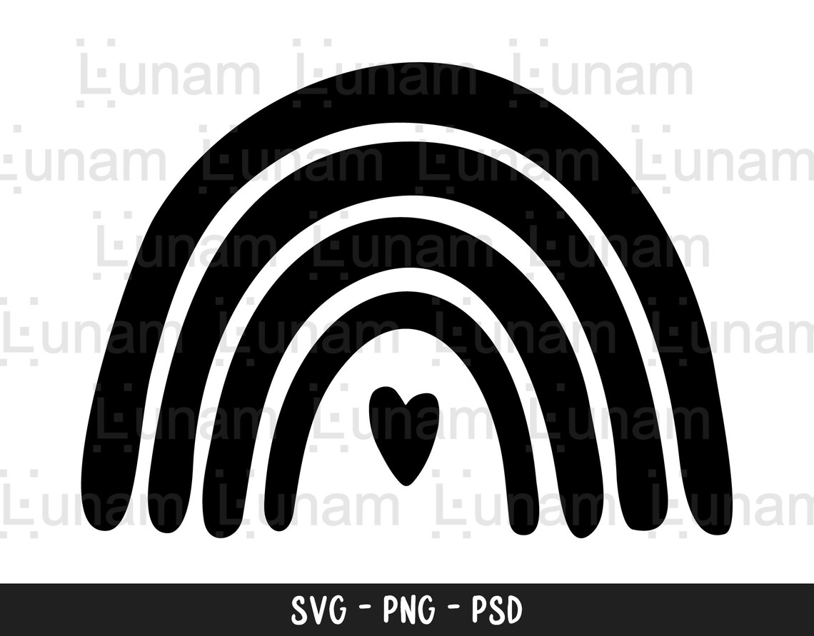 Rainbow With Heart Svg Rainbow Svg Customizable Rainbow Svg - Etsy