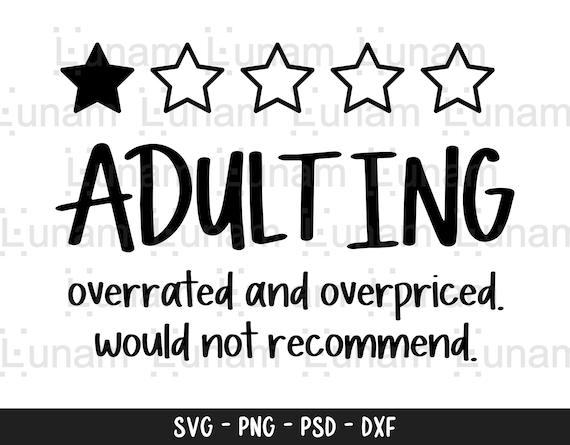 Adulting SVG Funny Tshirt SVG Young Adult SVG Funny Adult | Etsy