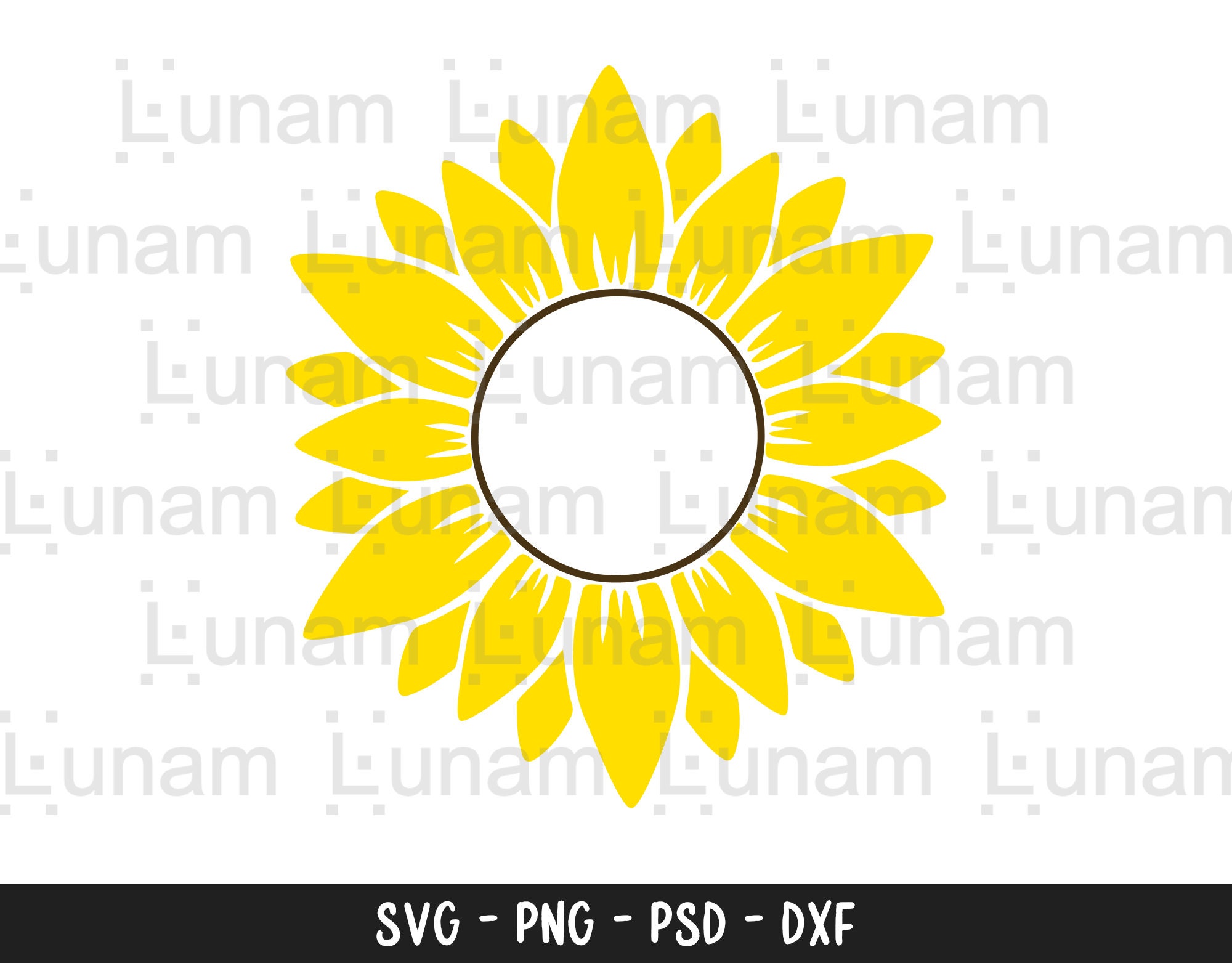 Sunflower SVG Sunflower Monogram SVG Flower Svg Monogram | Etsy