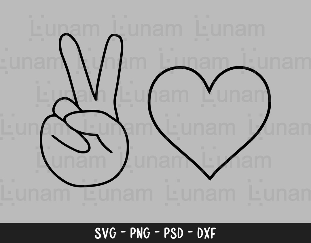 Peace Love Svg, Peace Sign Svg, Peace Hand Svg, Heart Svg, Love Svg ...