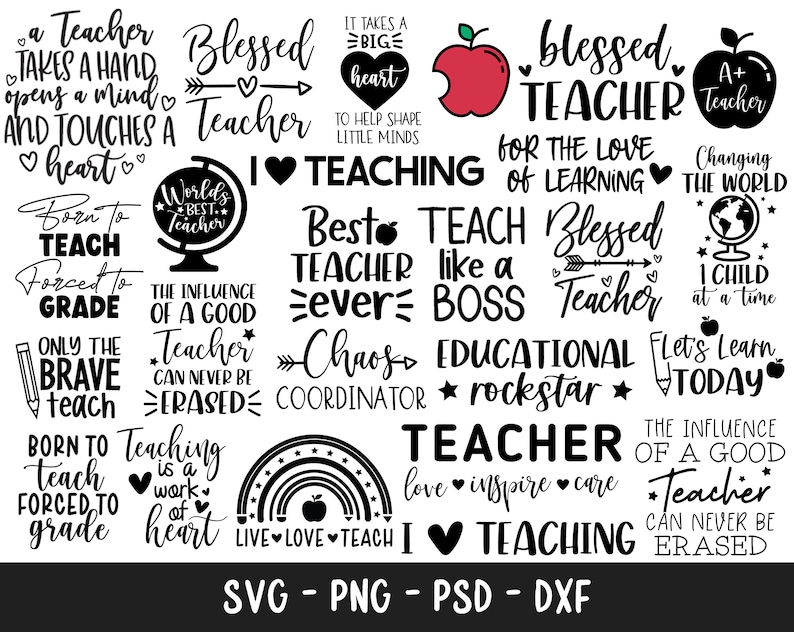 Teacher Svg Bundle Teacher Svg Back to School Svg Teacher - Etsy