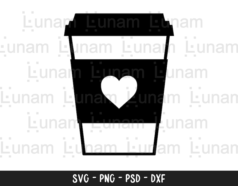 Coffee Svg, Coffee Cup Svg, Coffe Cup Heart Svg, Coffee Cup With Heart ...