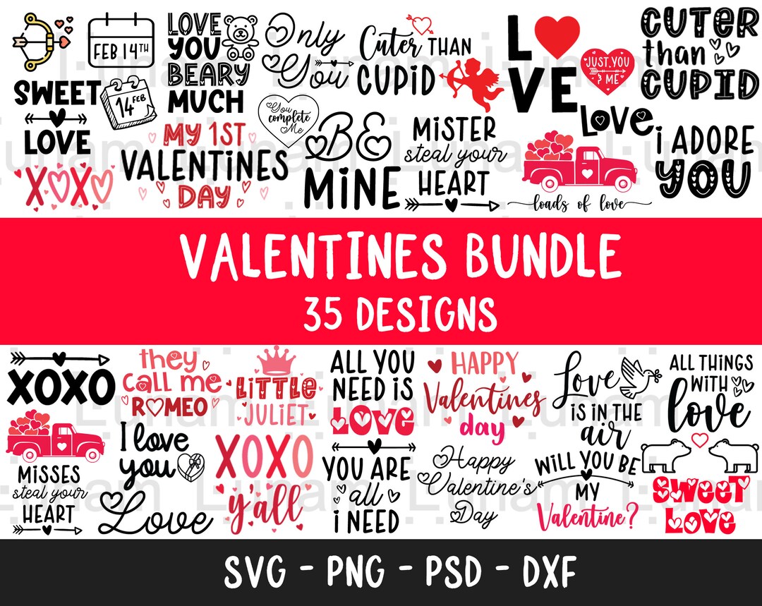 Valentines Svg Bundle, Valentines Day Svg, Happy Valentine Svg, Love ...