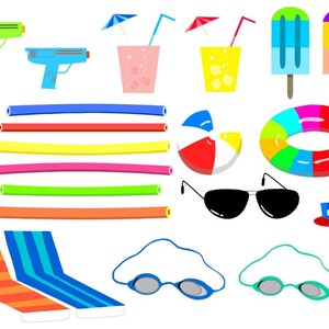 Pool Clipart,summer Clipart, Pool Party Clipart, Beach Clipart ...