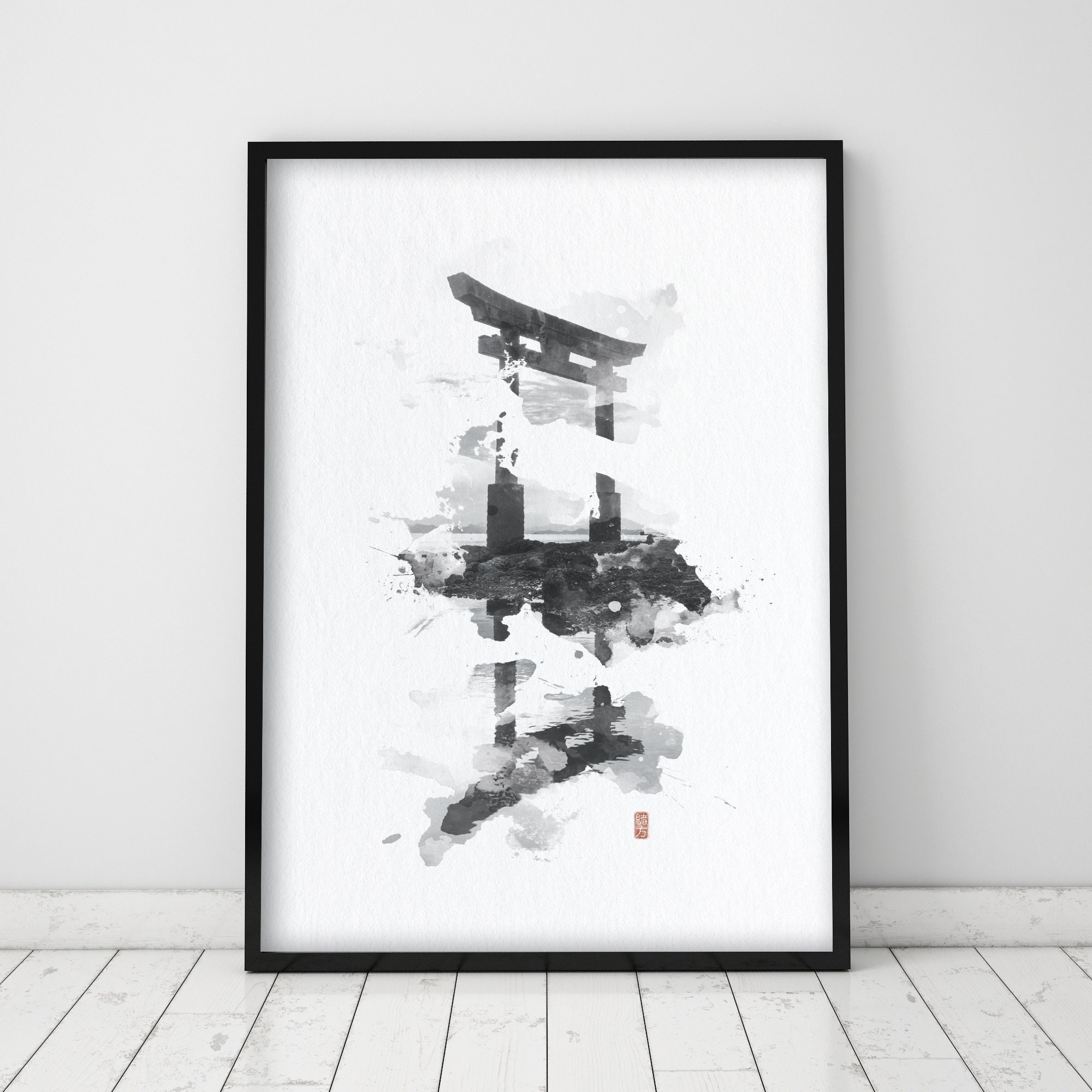 Japanese Watercolor , Abstract Artwork, Large Minimalist Art, Japanese ...